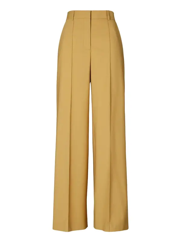 Tory Burch Wide-leg Wool Trousers - Yellow