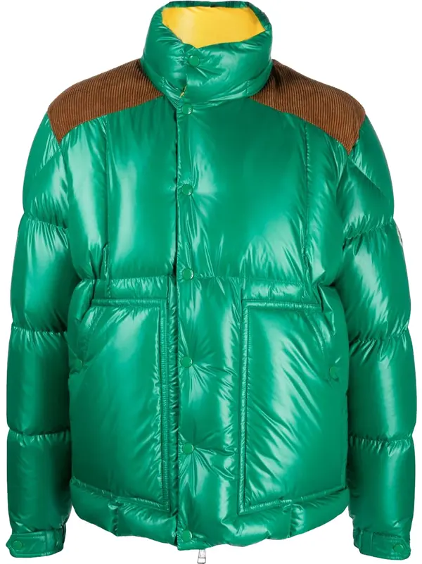 Moncler Panelled Puffer Jacket - Green