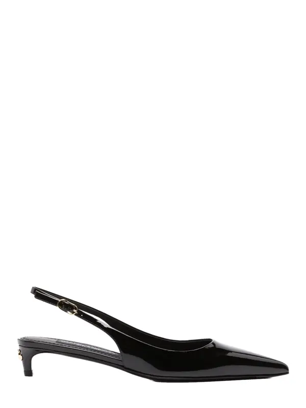Dolce & Gabbana 40mm Patent Slingback Pumps - Black