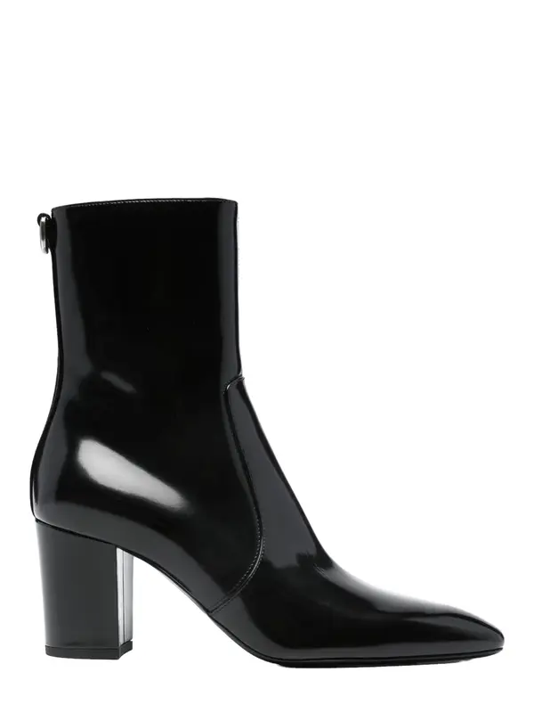 Saint Laurent Xiv 80mm Leather Ankle Boots - Black