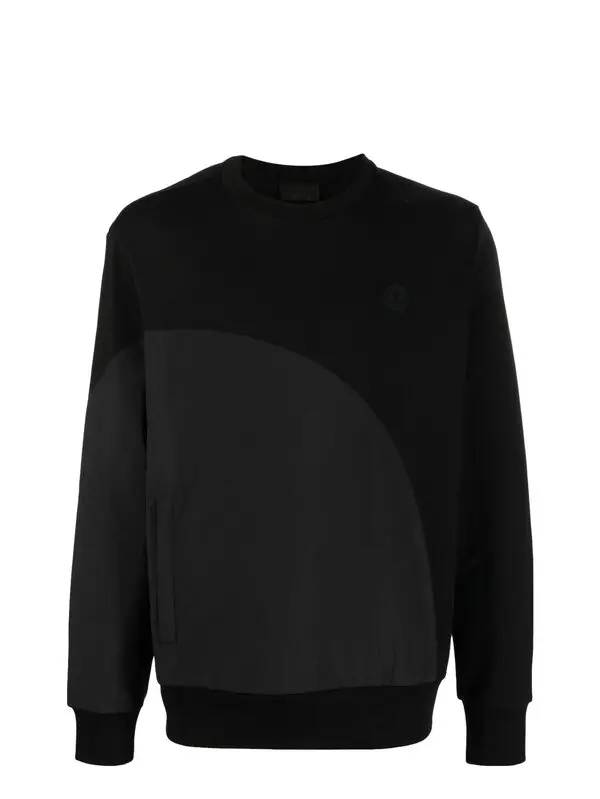 Moncler Rubberised-logo Fleece Sweatshirt - Black