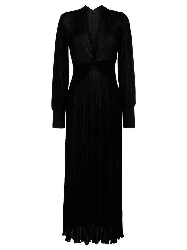 ANTONINO VALENTI Noemi Pleated Wrap Dress - Black