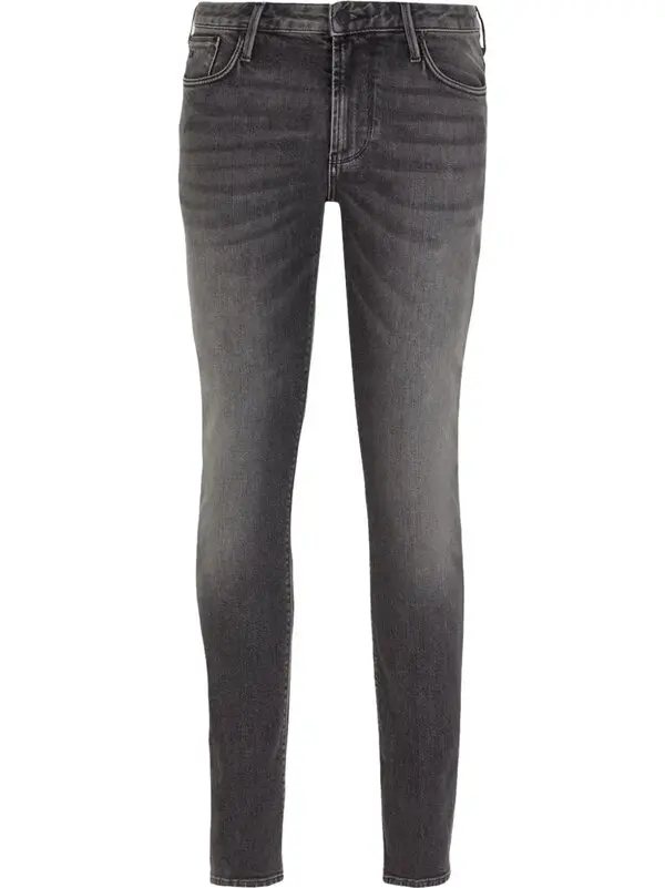 Emporio Armani Low-rise Slim-fit Jeans - Black