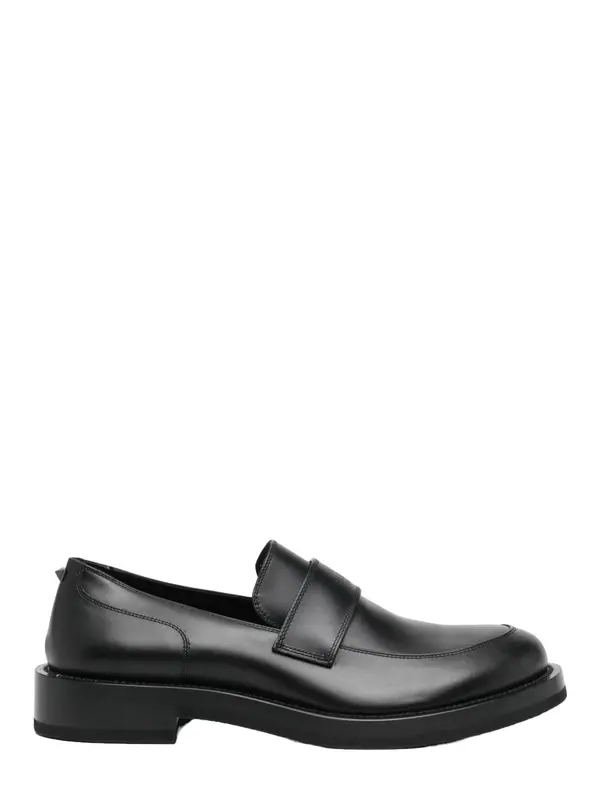 Valentino Garavani Logo-debossed Leather Loafers - Black