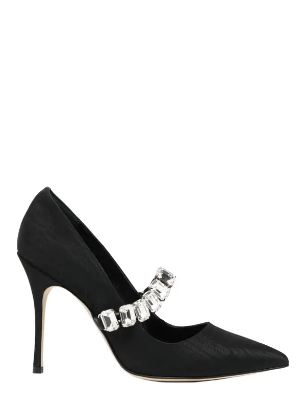 Manolo Blahnik 100mm Crystal Embellished Pumps - Black