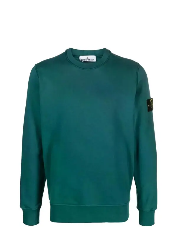 Stone Island Compass-patch Cotton Sweatshirt - Green