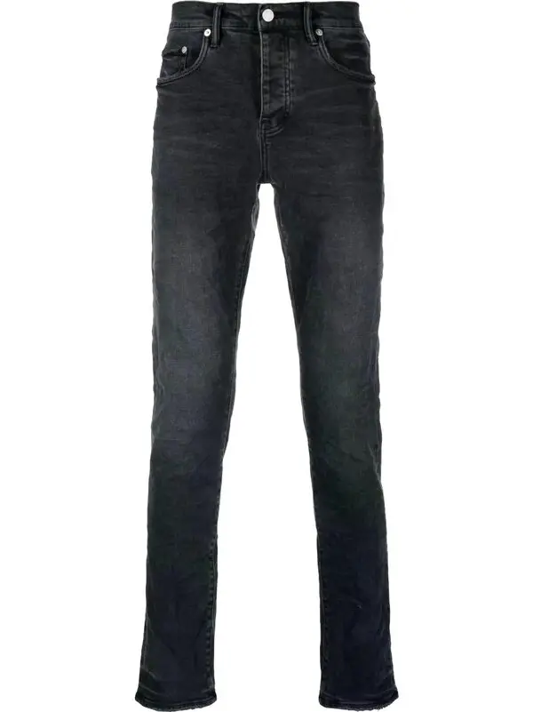 PURPLE BRAND Straight-leg Jeans With Logo Patch - Black