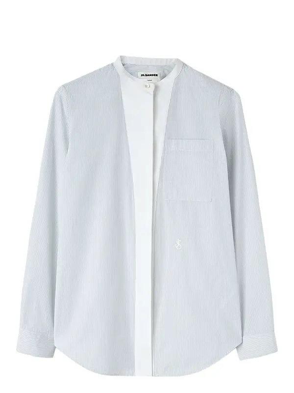 JIL SANDER Striped Cotton Shirt - White