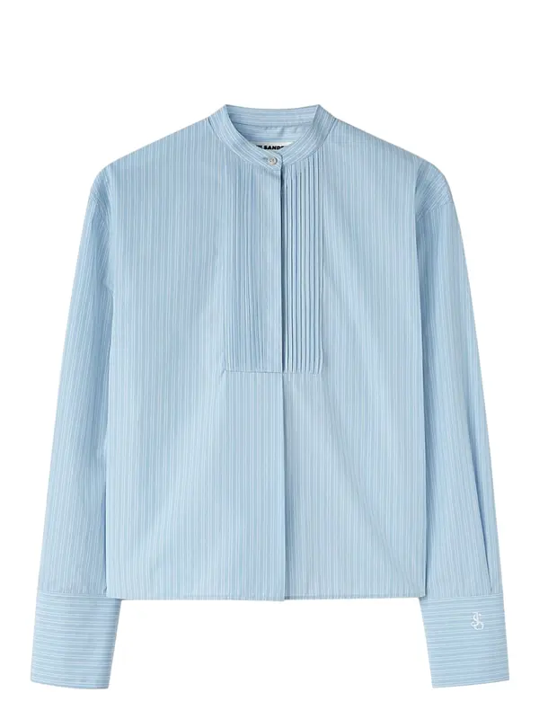 JIL SANDER Striped Cotton Shirt - Blue