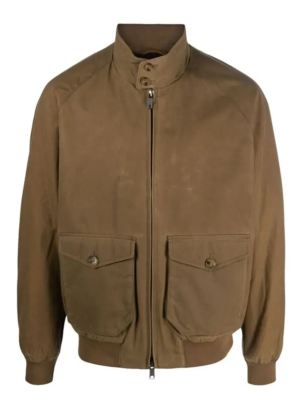 BARACUTA High-neck Cotton Jacket - Neutrals