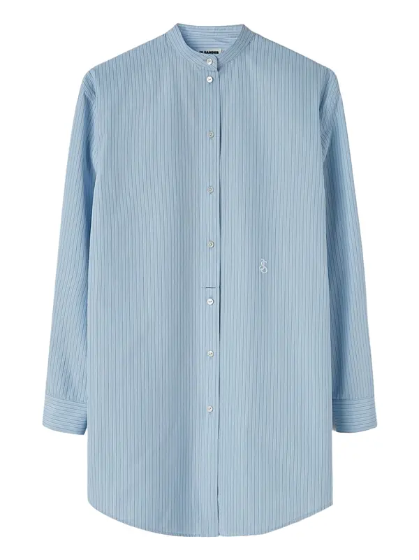 JIL SANDER Striped Cotton Shirt - Blue