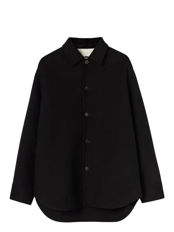 JIL SANDER Long-sleeve Cashmere Shirt - Black