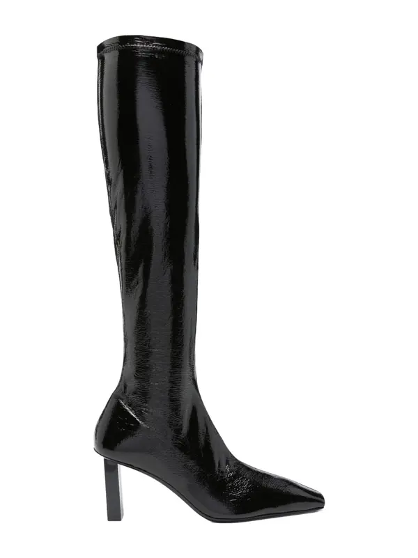 COURREGES 80mm Knee-high Leather Boots - Black
