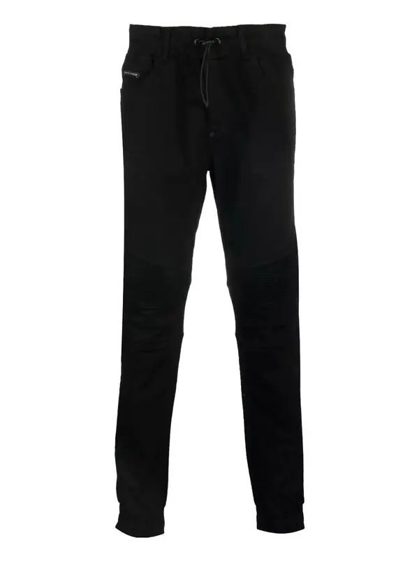 Philipp Plein Panelled Denim Track Pants - Black