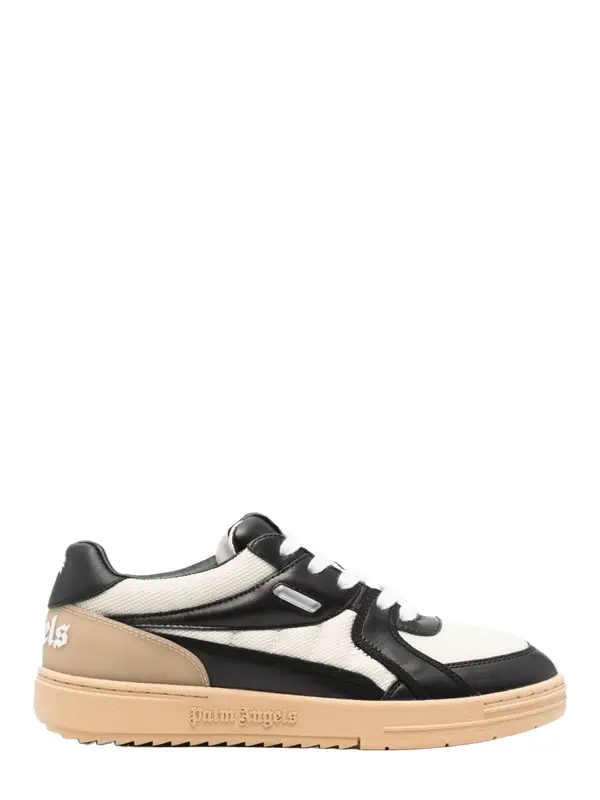 Palm Angels University Panelled Leather Sneakers - White