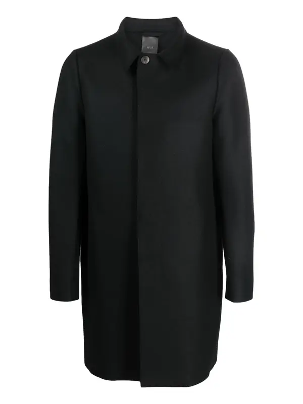 SAPIO Single-breasted Cotton-wool Coat - Black