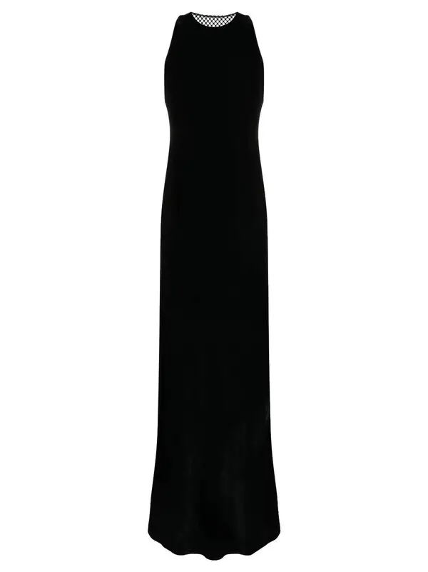 Ralph Lauren Crystal-embellished Mesh-paneled Gown - Black