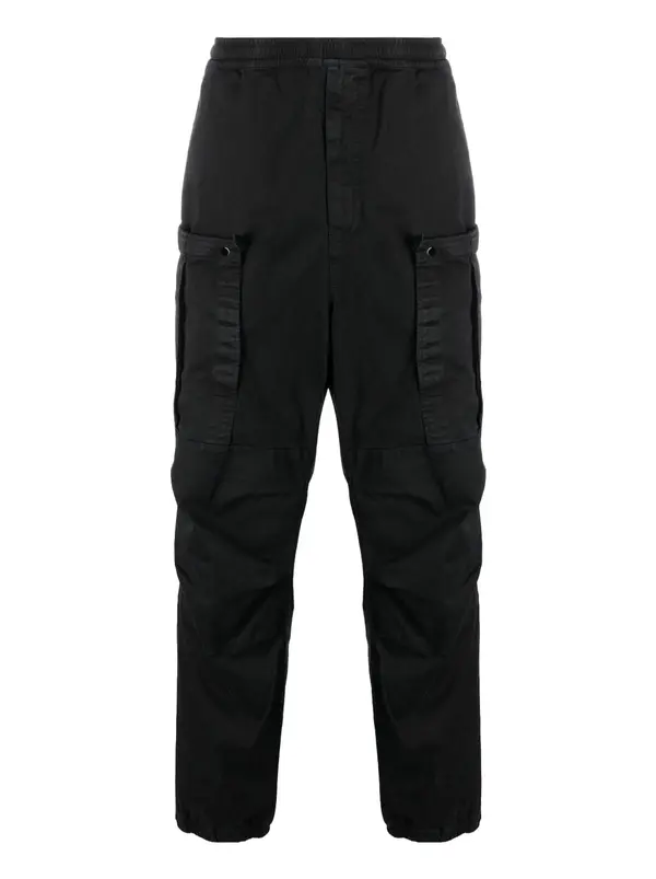 Stone Island Cotton Cargo Trousers - Black