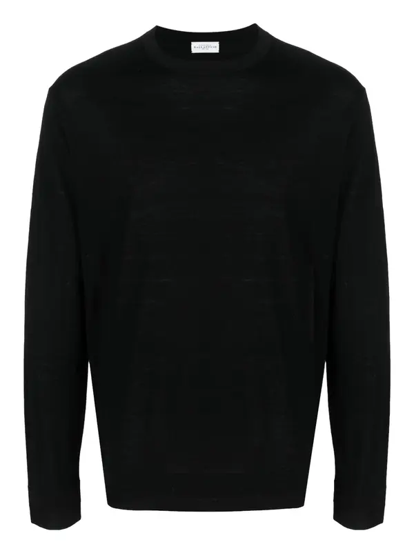 BALLANTYNE Round Neck Wool Jumper - Black