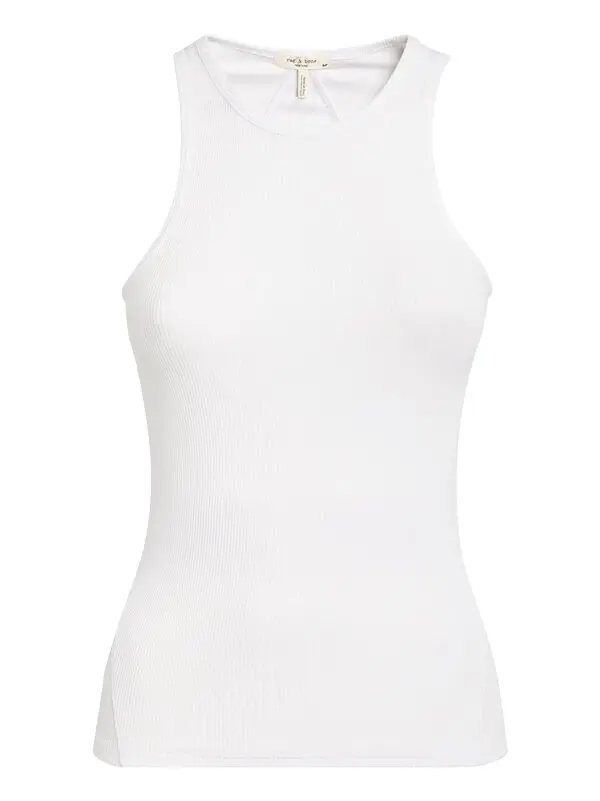 Rag & Bone The Essential Rib Tank Top - White