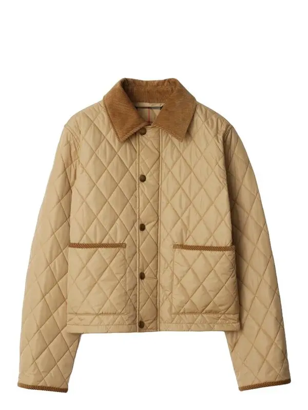 Burberry Quilted Nylon Cropped Jacket - Beige/sand
