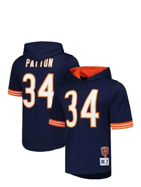 Mitchell & Ness Walter Payton Chicago Bears Retired Player Name & Number Mesh Hoodie T-shirt - Navy