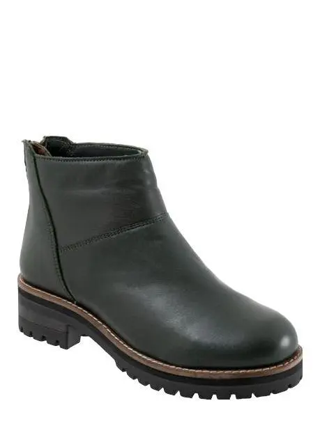 Softwalk Elmhurst Leather Bootie - Dark Green