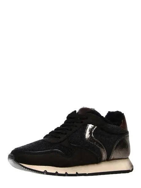 VOILE BLANCHE Julia Shearling Jogger Sneaker - Black Anthracite