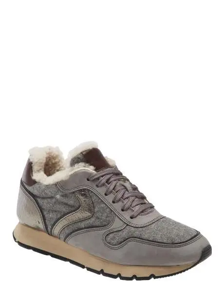VOILE BLANCHE Julia Shearling Jogger Sneaker - Gray