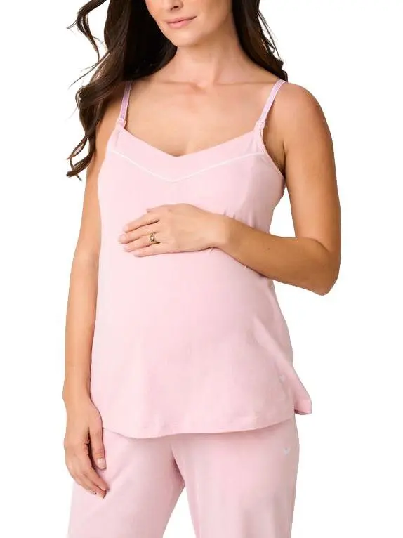 PETITE PLUME Luxe Pima Cotton Maternity/nursing Camisole - Pink
