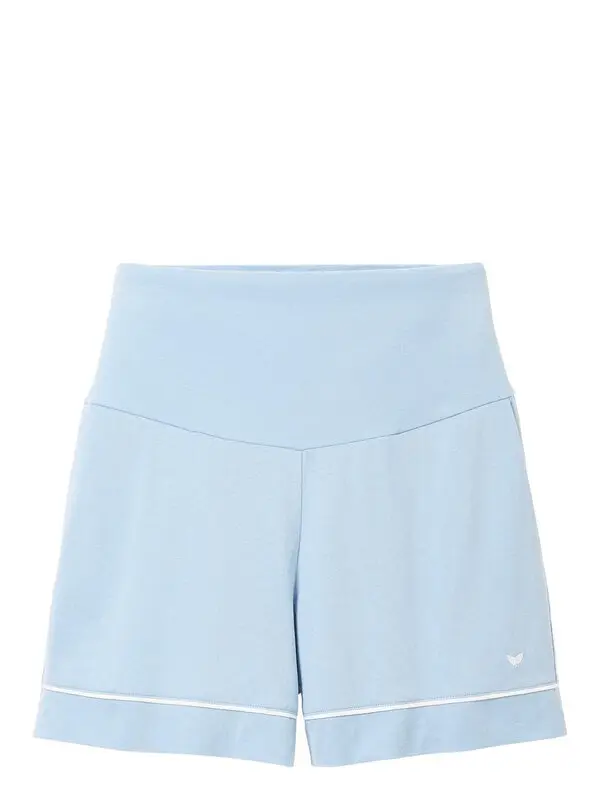 PETITE PLUME Luxe Pima Cotton Maternity Shorts - Periwinkle