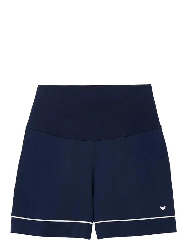 PETITE PLUME Luxe Pima Cotton Maternity Shorts - Navy