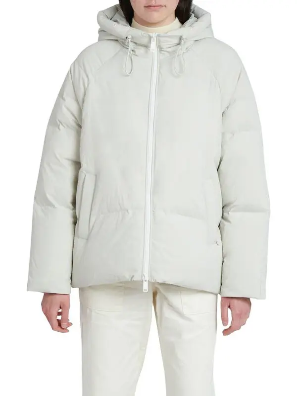 THE RECYCLED PLANET COMPANY Elango Water Resistant Hooded Down Puffer Jacket - Ice