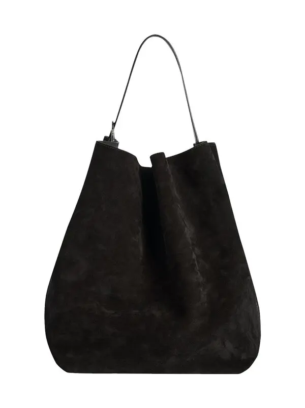 TOTEME Belted Suede Tote Bag - Espresso