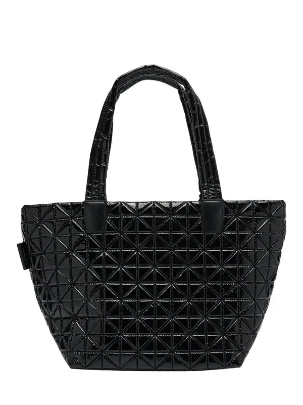 VEECOLLECTIVE Medium Quilted Tote Bag - Black Vinyl
