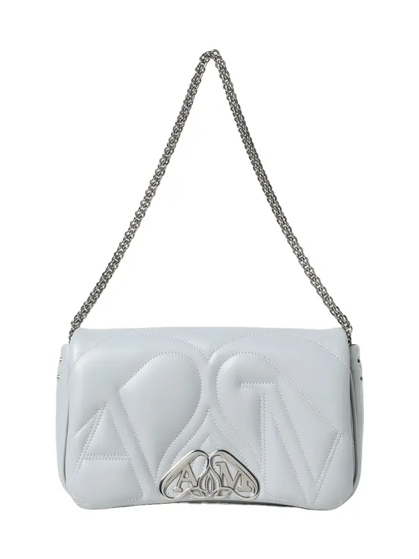 Alexander McQueen Seal Bag With Quilted Monogram - Ice
