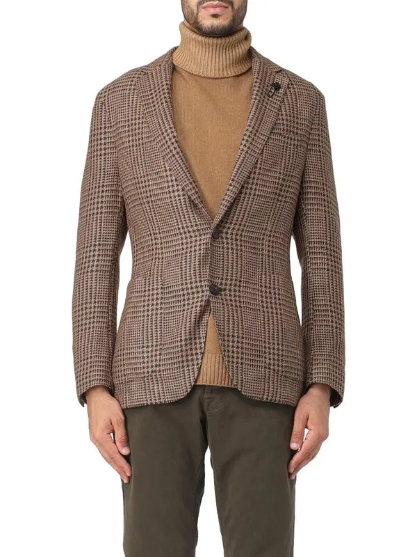 LARDINI Plaid Blazer - Black