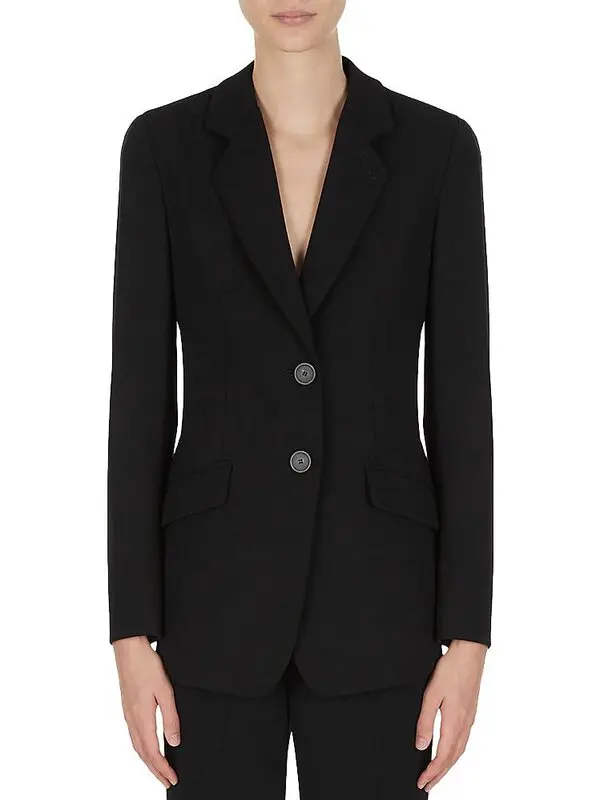 Emporio Armani Barathea Stretch Wool Blazer - Solid Black