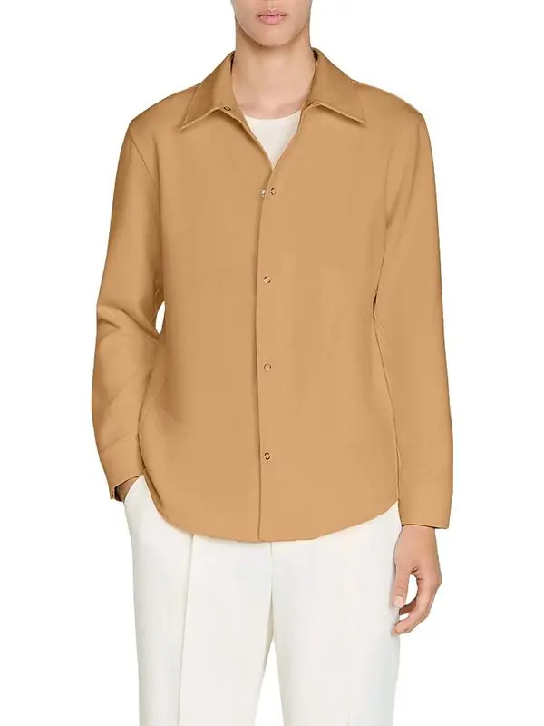 Sandro Long Sleeved Jersey Shirt - Nut