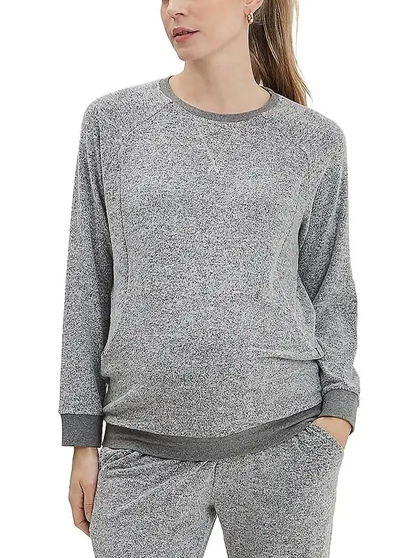 NOM MATERNITY Nursing Sweatshirt - Grey