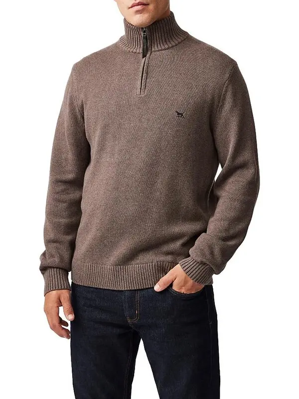 Rodd & Gunn Merrick Bay Quarter-zip Sweater - Nutmeg