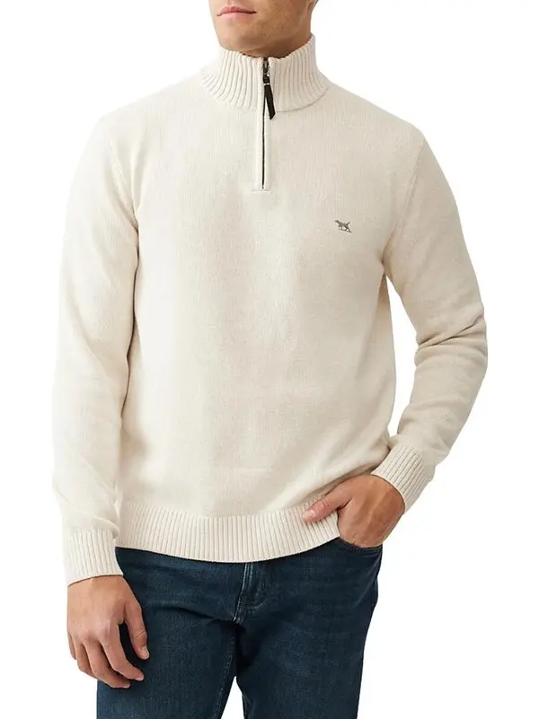 Rodd & Gunn Merrick Bay Quarter-zip Sweater - Oat