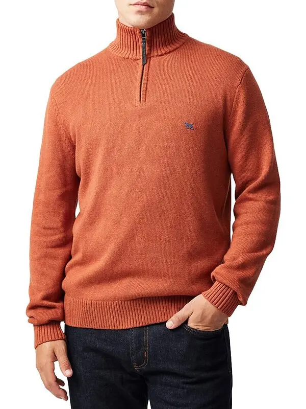 Rodd & Gunn Merrick Bay Quarter-zip Sweater - Rust