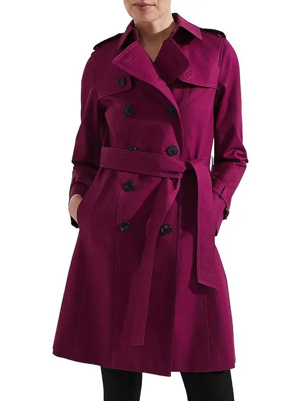 HOBBS LONDON Saskia Trench Coat - Warm Plum
