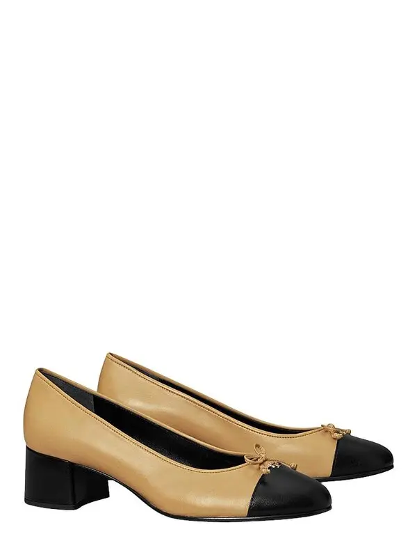 Tory Burch Bow Ballet High Heel Pumps - Ginger Shortbread