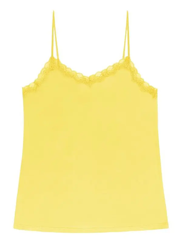 Uwila Warrior Lace Trim Silk Camisole - Lemon