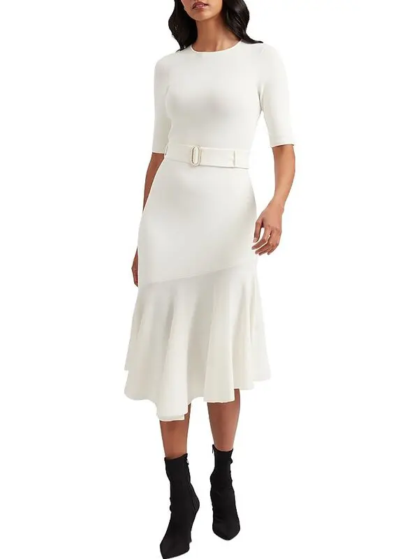 Ted Baker London Knit Midi Dress - Ivory
