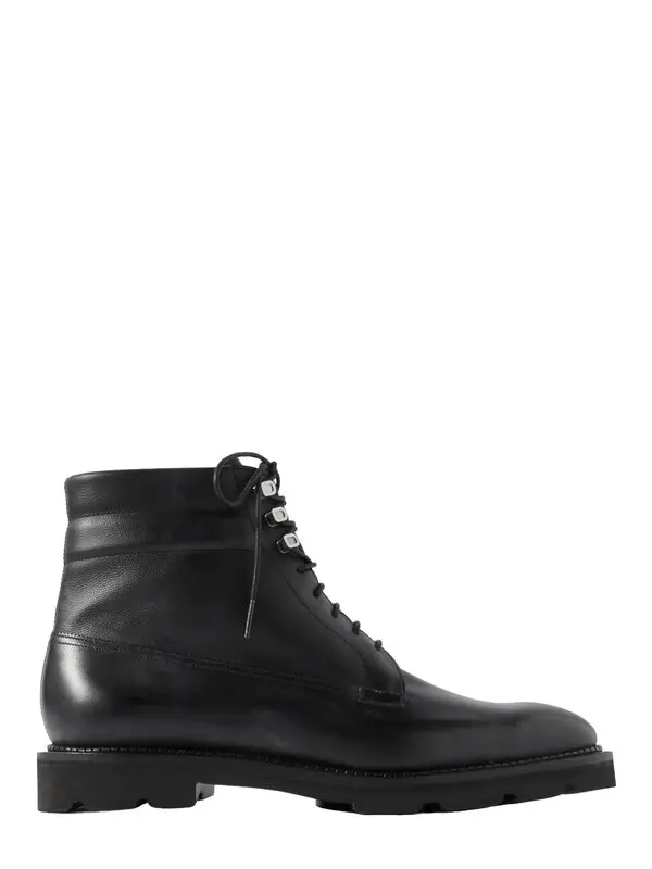 John Lobb Alder Burnished-leather Boots - Black