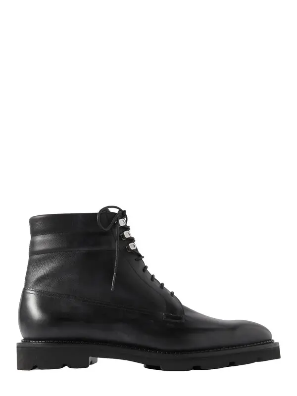 John Lobb Alder Burnished-leather Boots - Black