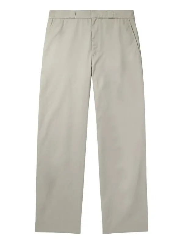 Givenchy Straight-leg Twill Trousers With Logo Appliqu - Gray